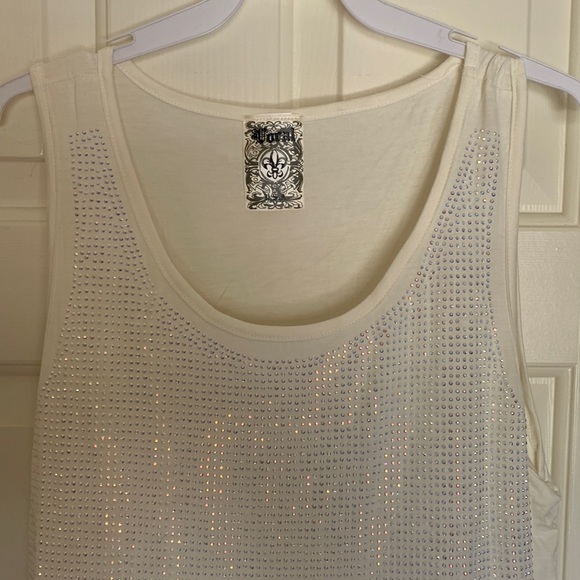 Vocal | Tops | Nwt Vocal Ivory Rhinestone Tank Size Various Gorgeous ...